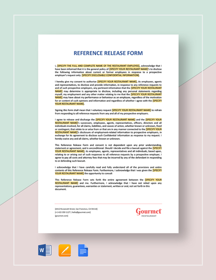 FREE Release Form Word - Template Download | Template.net