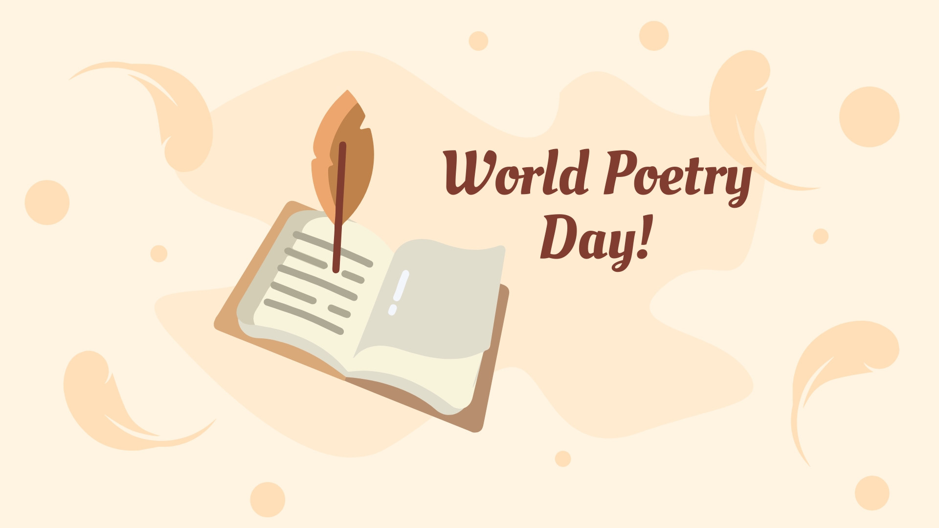 World Poetry Day Cartoon Background