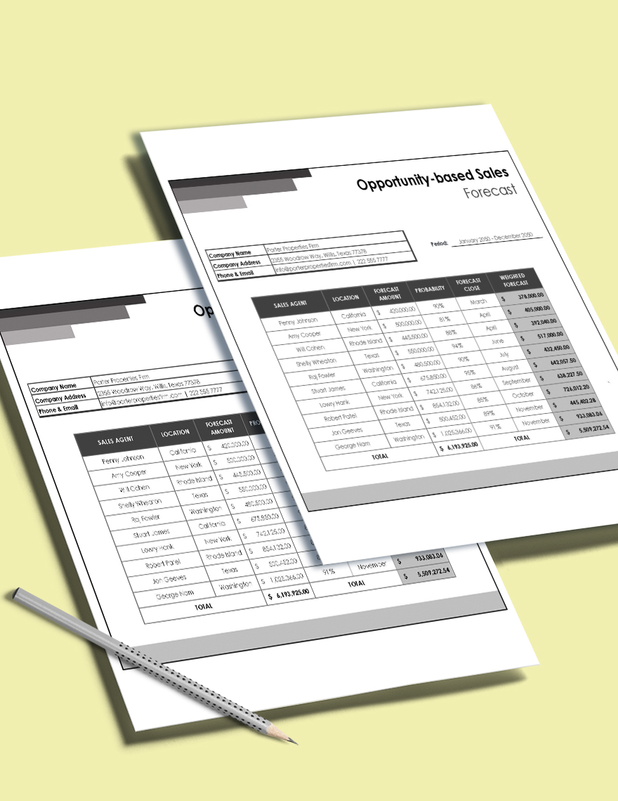 Free Opportunity-based Sales Forecast Template - Google Sheets, Excel ...