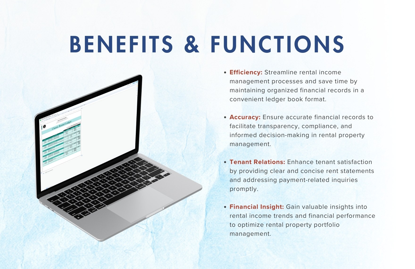 Rental Ledger Book Template in MS Excel, Google Sheets - Download ...