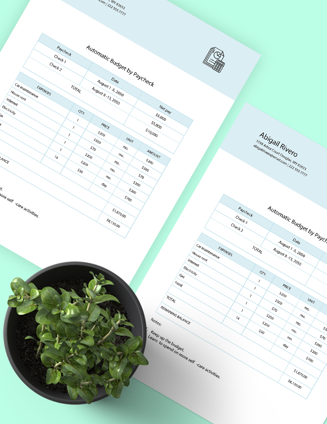 Automatic Budget By Paycheck Template In Word Google Docs Download