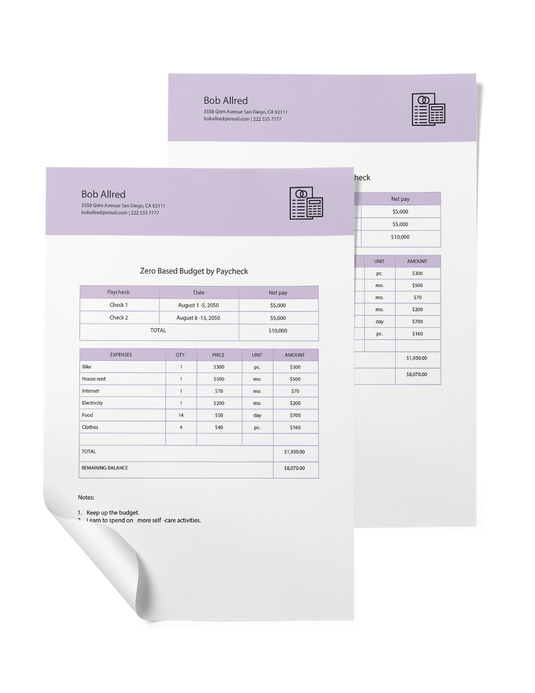 Zero Based Budget By Paycheck Template In Word Google Docs Download Zero Based Budget By Paycheck Template In Word Google Docs Download