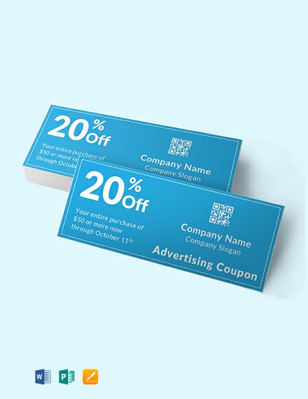 Blank Advertising Coupon Template - Word, Apple Pages, Publisher ...