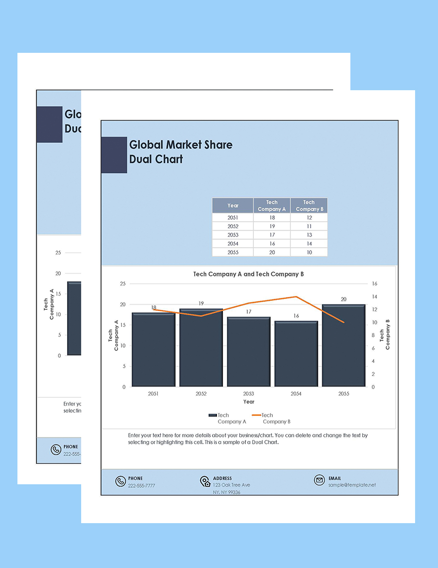 Global Market Share Dual Chart - Google Sheets, Excel | Template.net