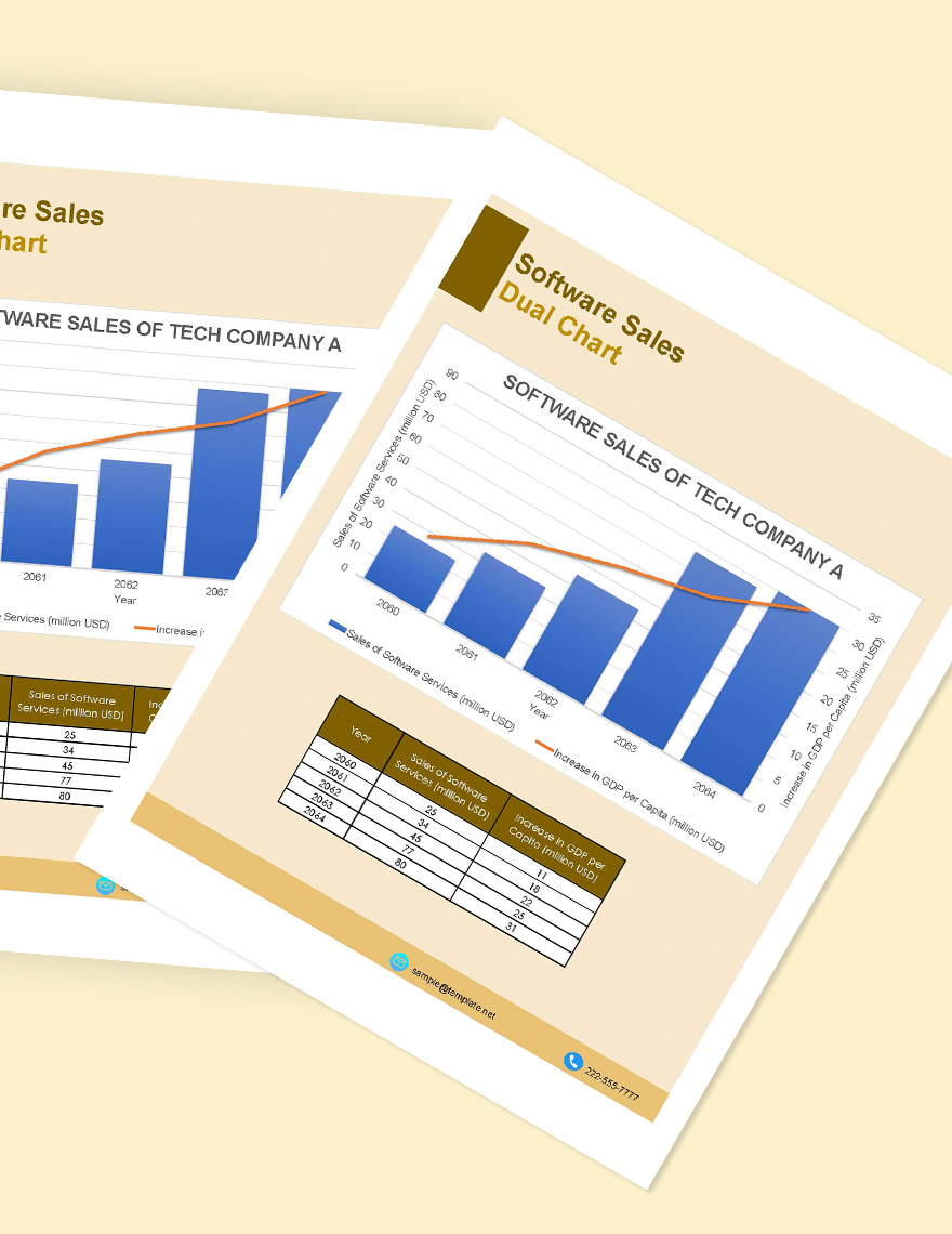 Software Sales Dual Chart - Google Sheets, Excel | Template.net