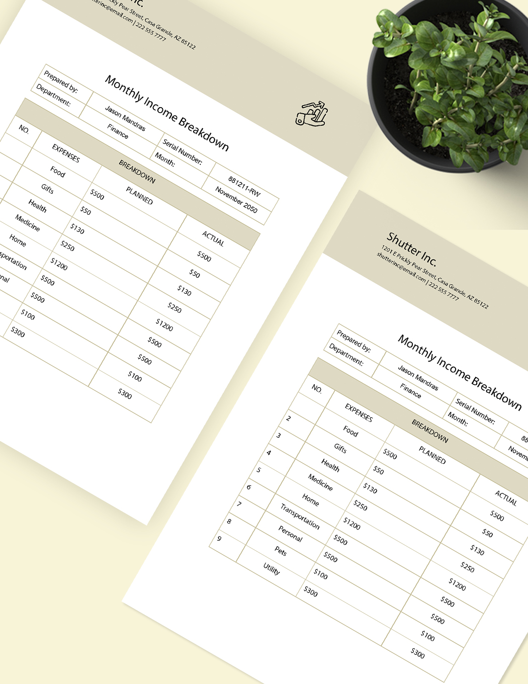 Free Monthly Income Breakdown Template Download In Word Google Docs Template