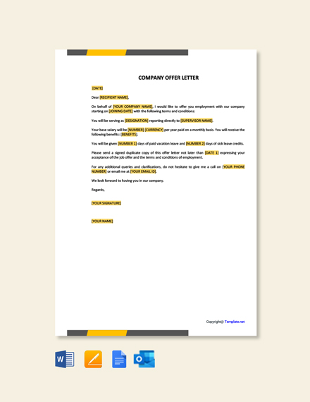 FREE Sales Consultant Offer Letter Template - Word (DOC) | Google Docs ...