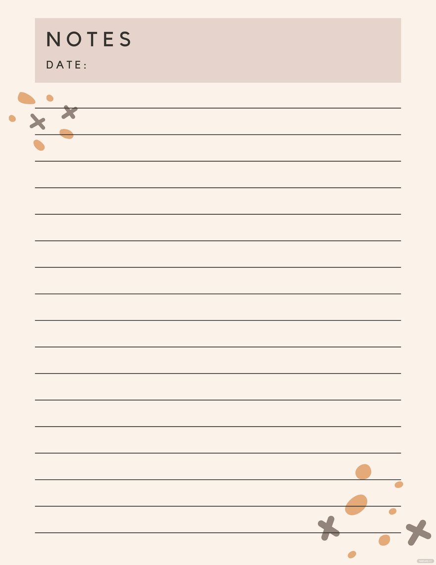 Note Taking Paper Template Google Docs Illustrator Word Apple 