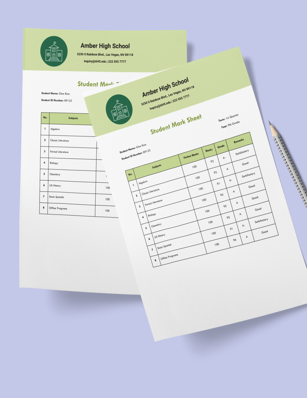 Student Mark Sheet Template Download In Word Google Docs Template