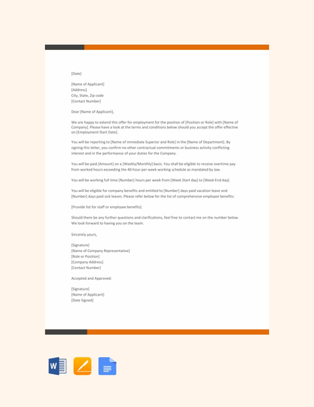 20+ FREE Job Offer Letter Templates - Microsoft Word (DOC) | Template.net