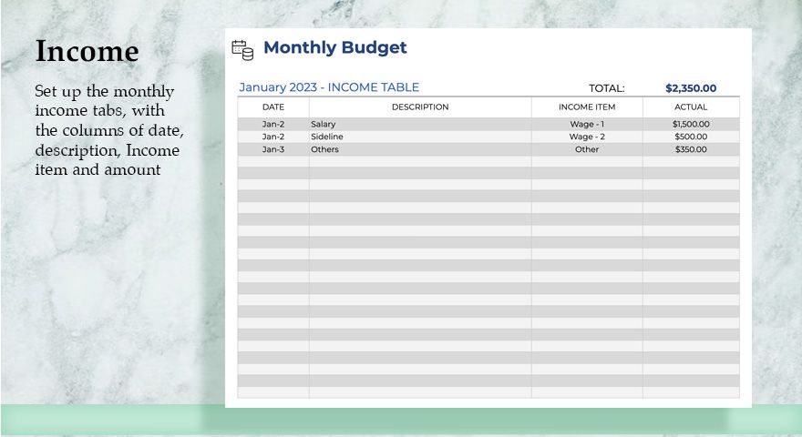 Free Personal Monthly Budget Template - Google Sheets, Excel | Template.net