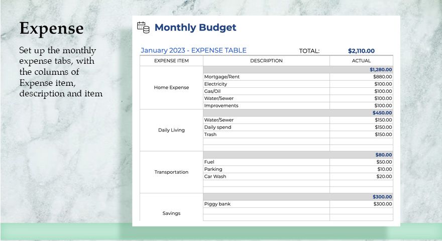 Free Personal Monthly Budget Template - Google Sheets, Excel | Template.net