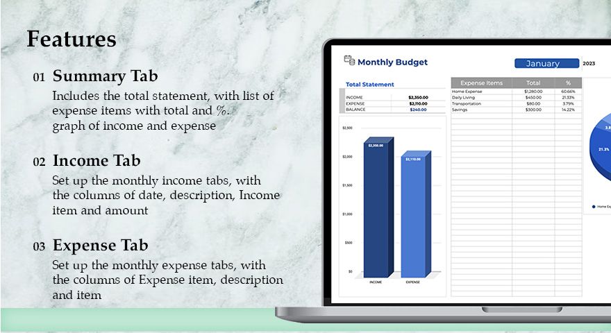 Free Personal Monthly Budget Template - Google Sheets, Excel | Template.net
