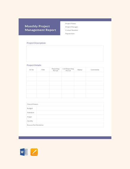 16+ FREE Monthly Report Templates - Word | Template.net