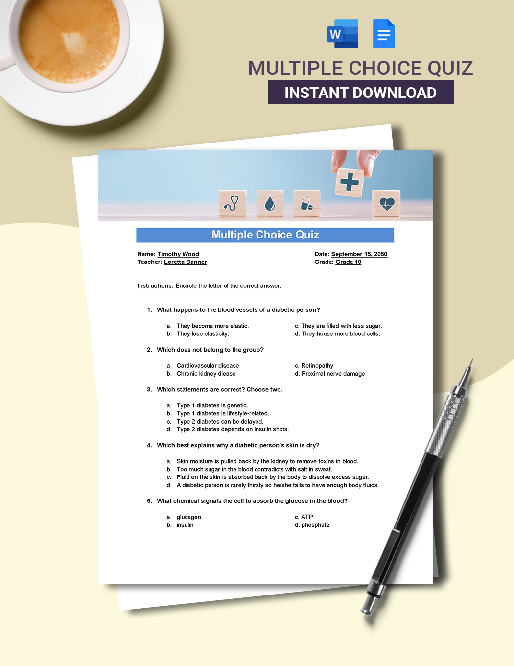 Multiple Choice Quiz Template Download In Word Google Docs Multiple Choice Quiz Template Download In Word Google Docs
