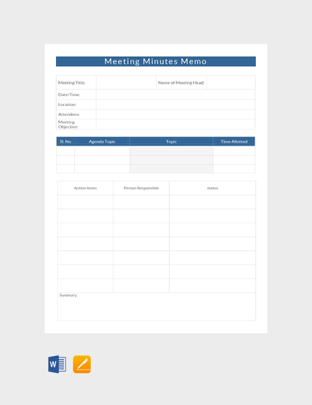 FREE Staff Meeting Memo Template: Download 9+ Memos in Word, Apple ...