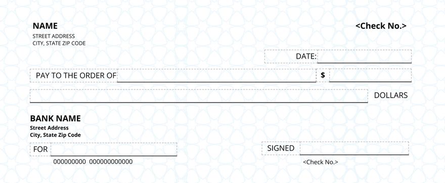Blank Check Template Download In Word Illustrator PSD Template