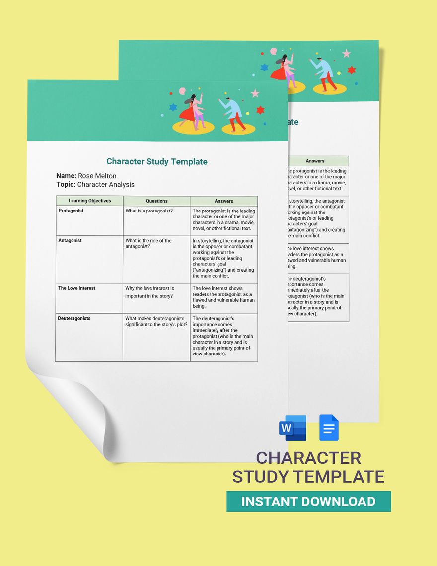 Character Study Template Download In Word Google Docs Template Character Study Template Download In Word Google Docs Template