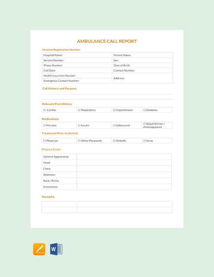 Phone Call Report Template