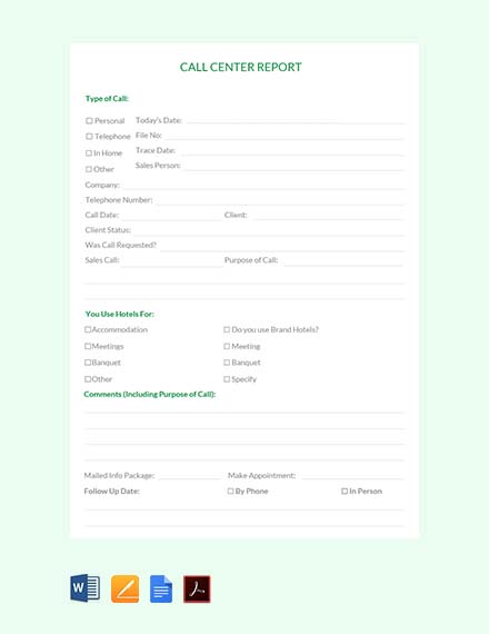 FREE Sales Call Report Template - PDF | Word (DOC) | Apple (MAC) Apple ...