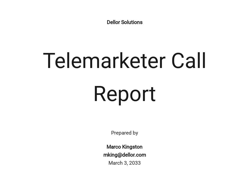 FREE Call Report Template - PDF | Word (DOC) | Apple (MAC) Pages