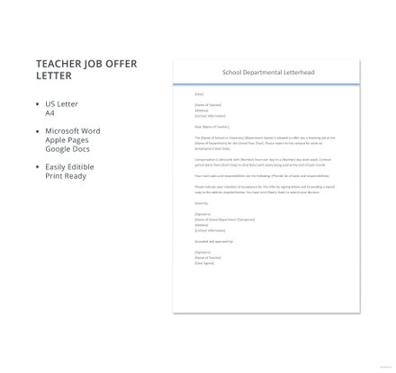 Agency Offer Letter Template: Download 700+ Letters in Word, Pages ...