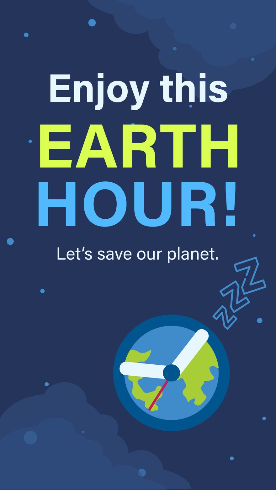 Earth Hour Whatsapp Poster In EPS Illustrator JPG PSD PNG SVG