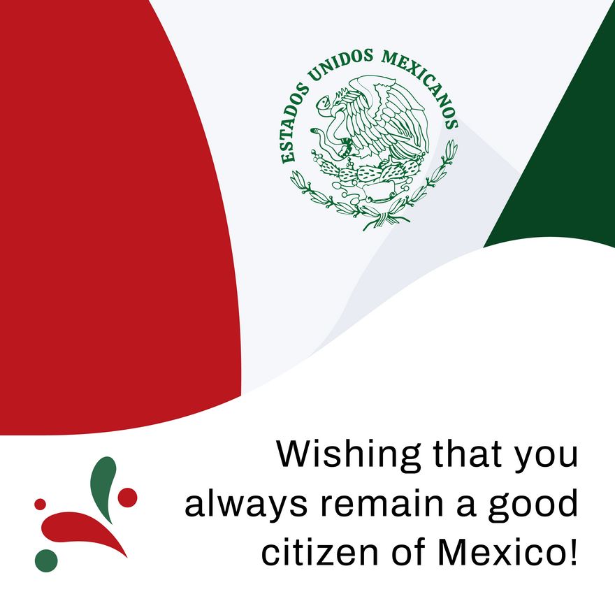 Mexico Constitution Day Greeting Card Vector Template - Edit Online ...