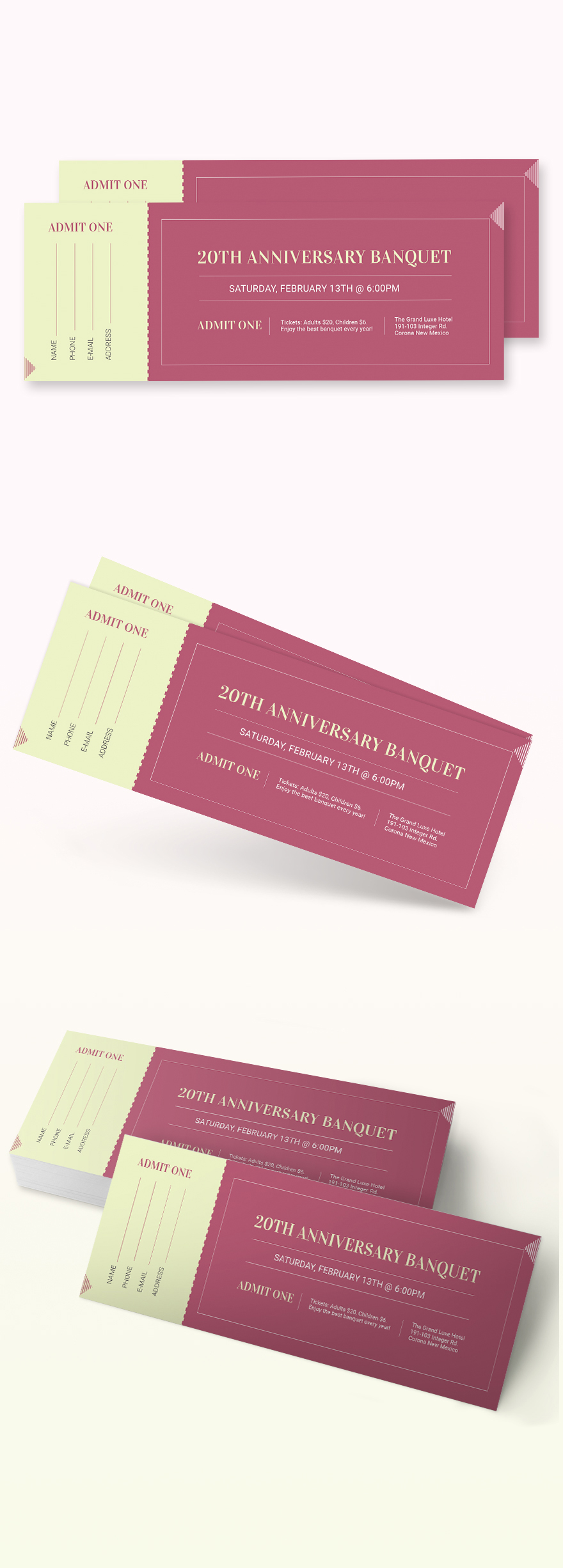 Free Annual Church Banquet Ticket Template - Illustrator, PSD ...
