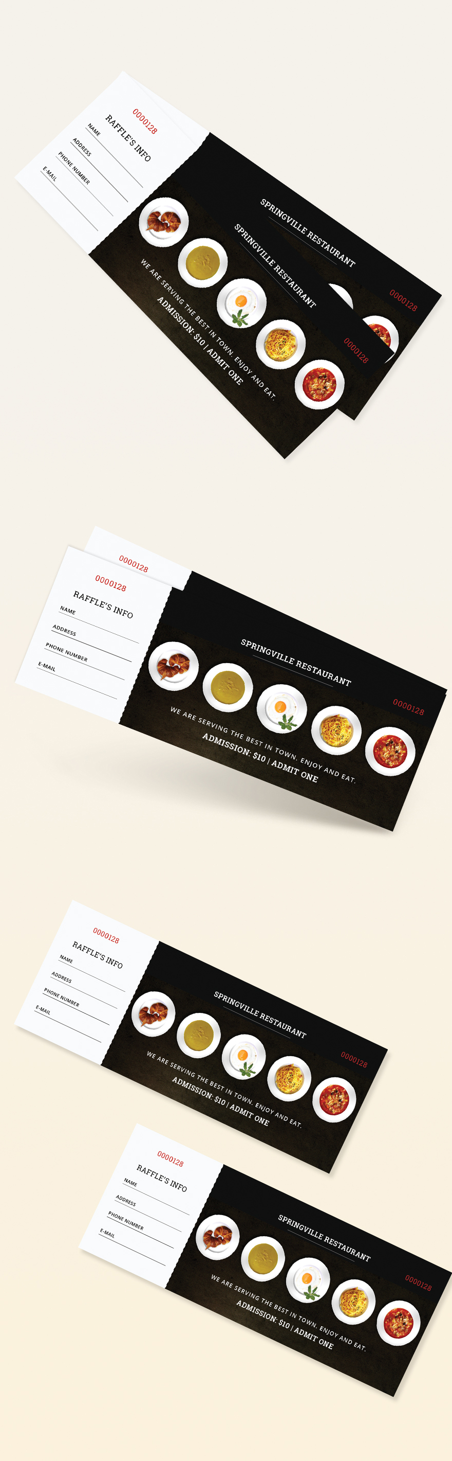 Meal Ticket Template - Illustrator, InDesign, Word, Apple Pages, PSD ...