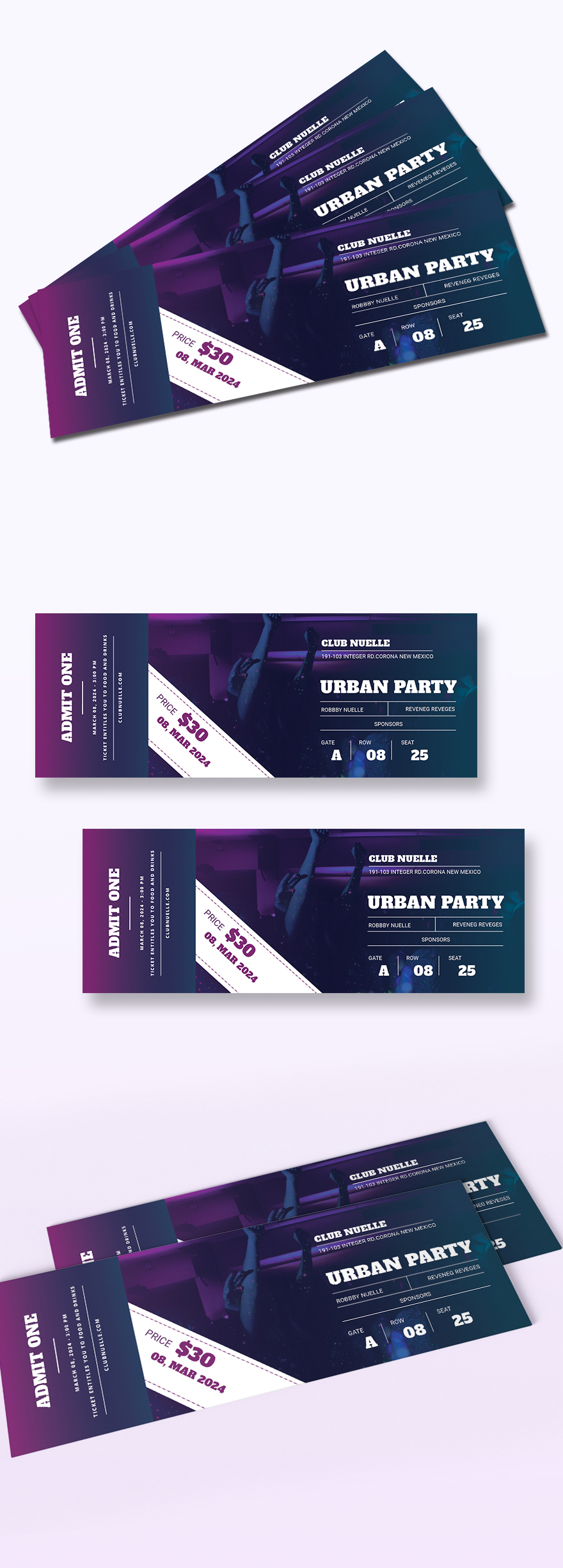 Weekend Party Ticket Template - PSD | Template.net