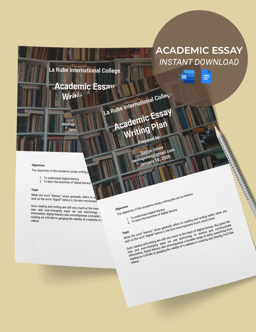 Academic Essay Template Download In Word Google Docs PDF Template