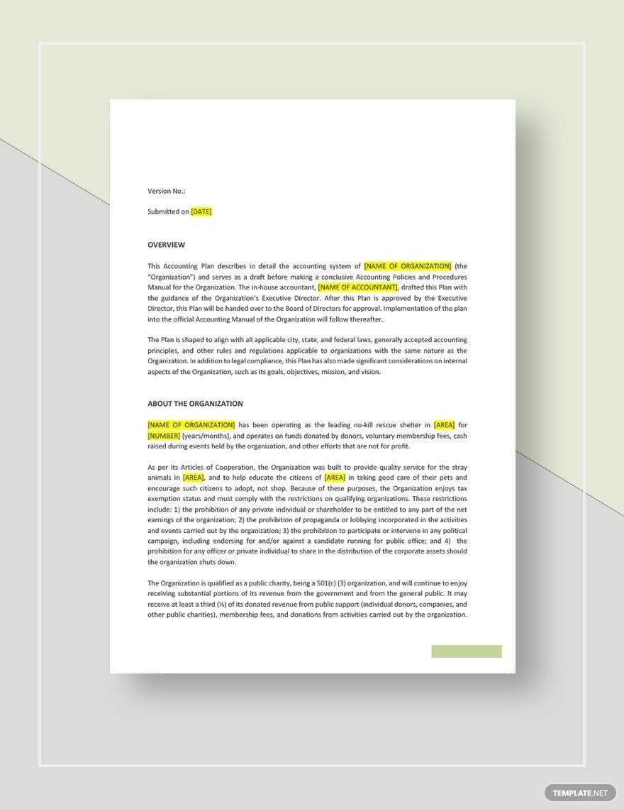 Accounting Department Action Plan Template - Google Docs, Word, Apple ...