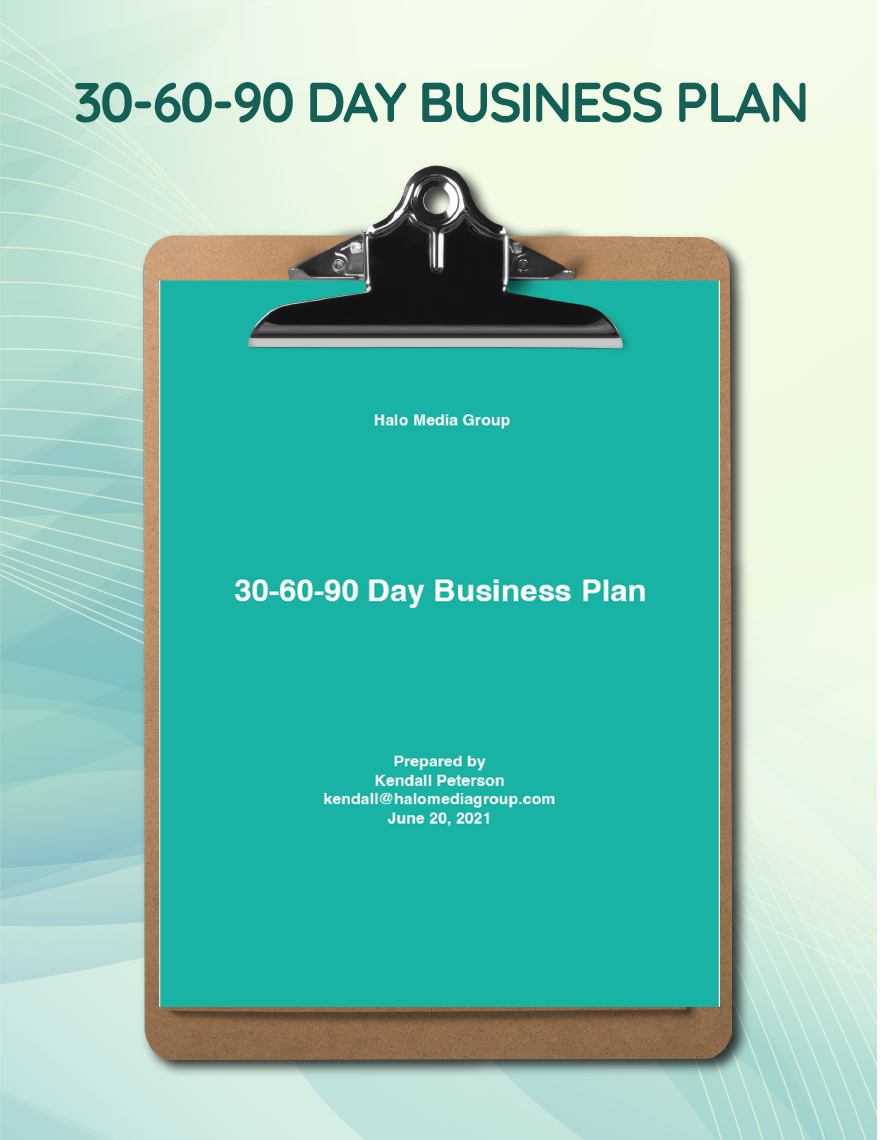 30 60 90 Day Business Plan Template Google Docs Word Apple Pages Template