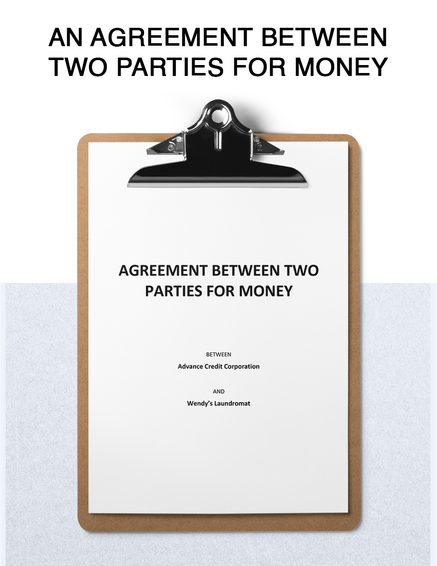 Agreement Between Two Parties For Money Template Google Docs Word 