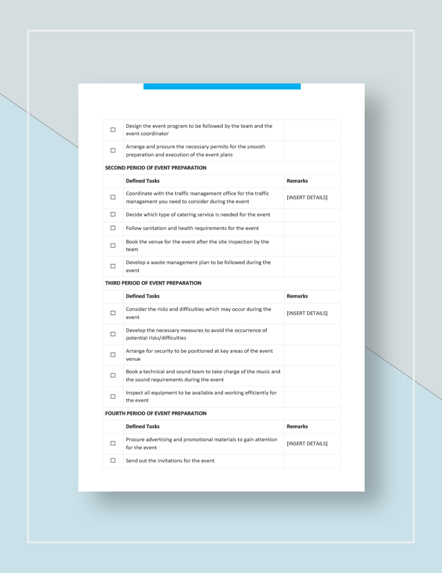 Event Planning Checklist Template - Google Docs, Word, Apple Pages ...