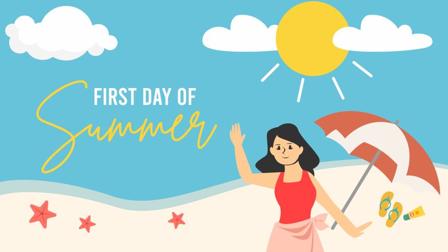 High Resolution First Day of Summer Background Template - Edit Online ...