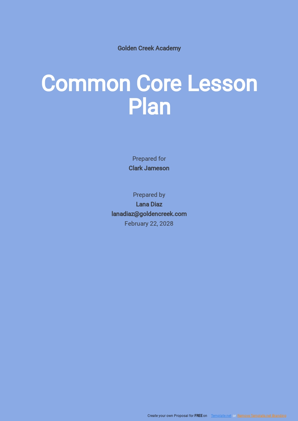 Homeschool Kindergarten Lesson Plan Template