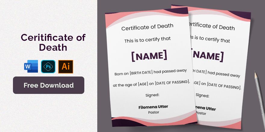 Elegant Death Announcement Template - Edit Online & Download Example ...