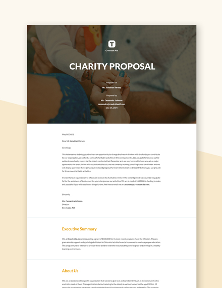 6+ FREE Charity Proposal Templates [Edit & Download] | Template.net