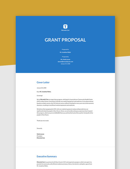 FREE Grant Proposal Template - Word (DOC) | Google Docs | Apple (MAC ...