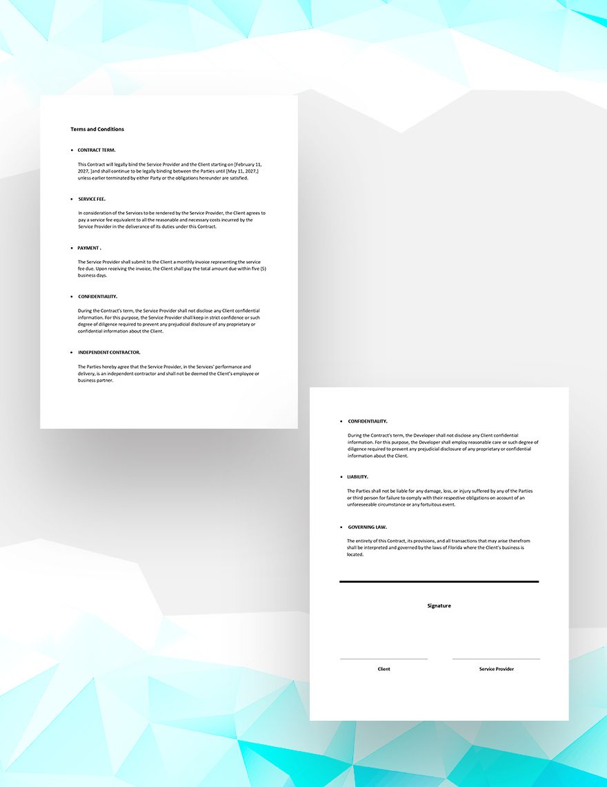 HVAC Service Contract Template - Google Docs, Word, Apple Pages, PDF ...