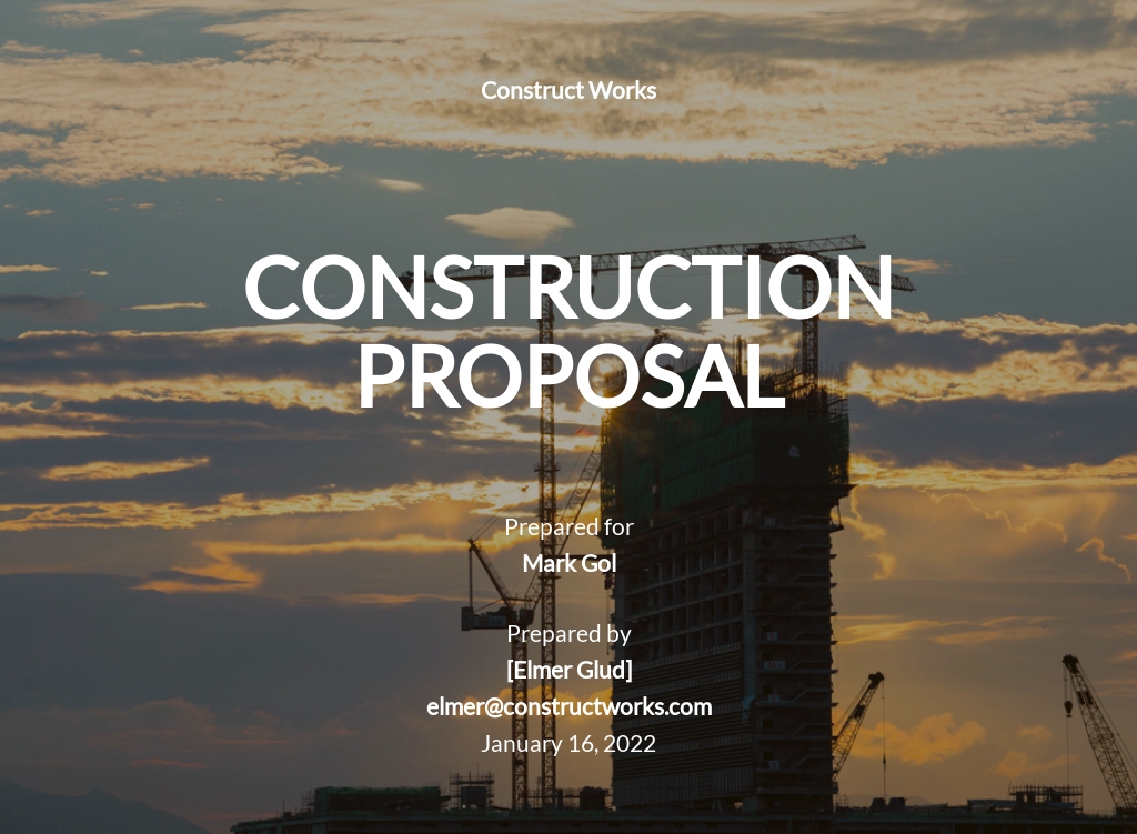 Simple Construction Proposal Template in Google Docs, Word, Apple Pages ...