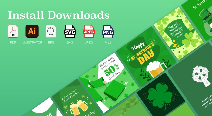 Free St. Patrick's Day Bundle - Download in PDF, Illustrator, EPS, SVG ...