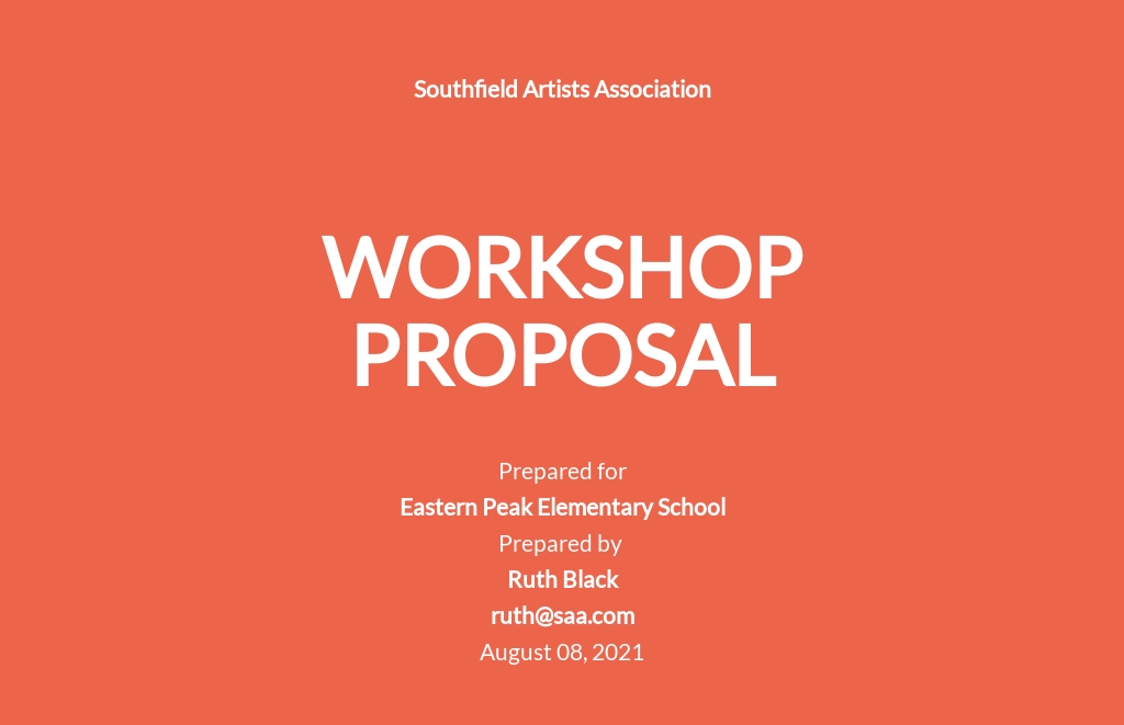 Workshop Proposal Template Free PDF Word Apple Pages Google Docs