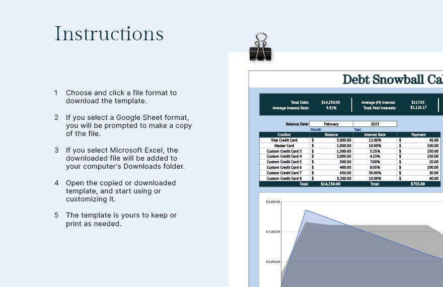 Debt Snowball Calculator - Download in Excel, Google Sheets | Template.net