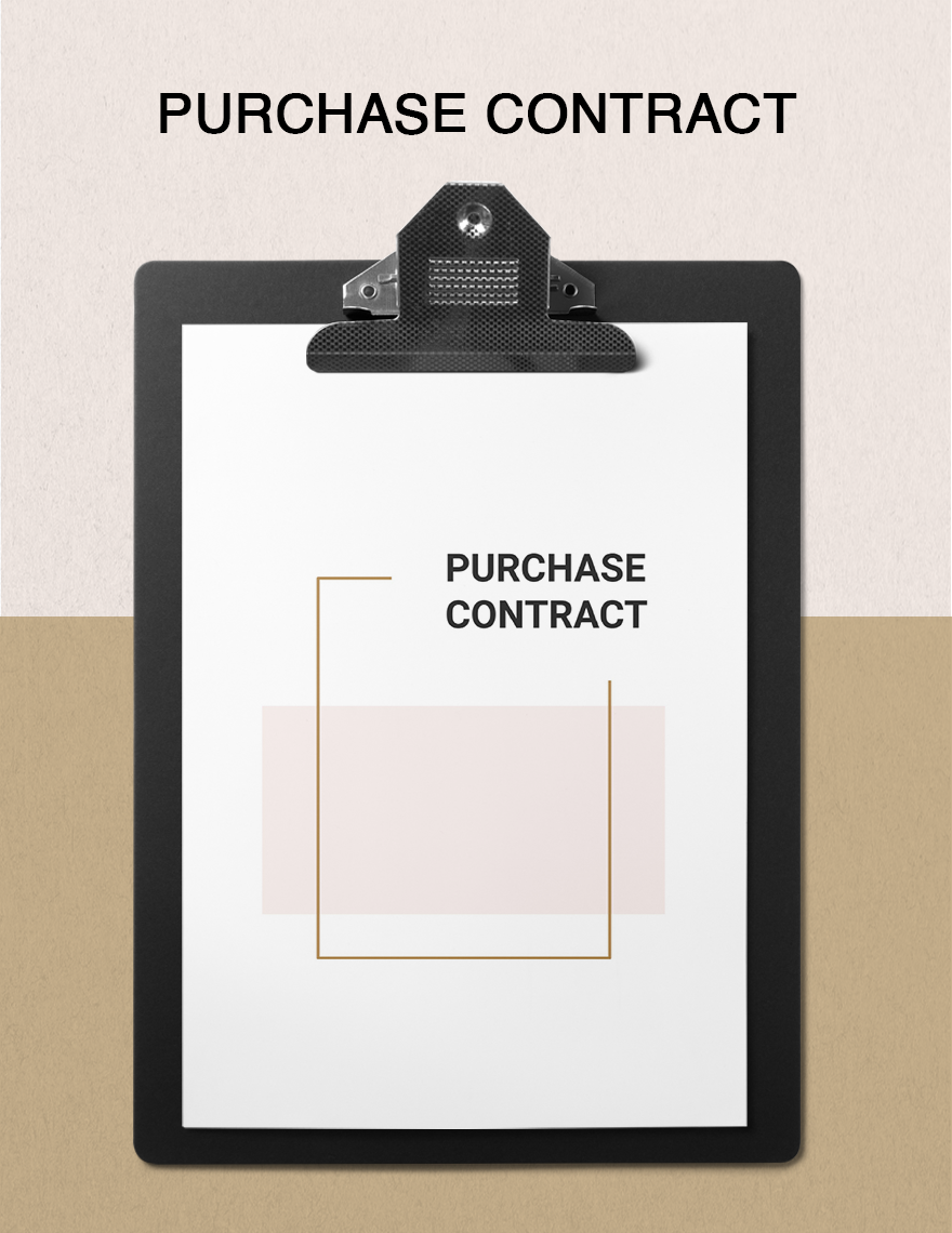 Purchase Contract Template - Google Docs, Word, Apple Pages | Template.net