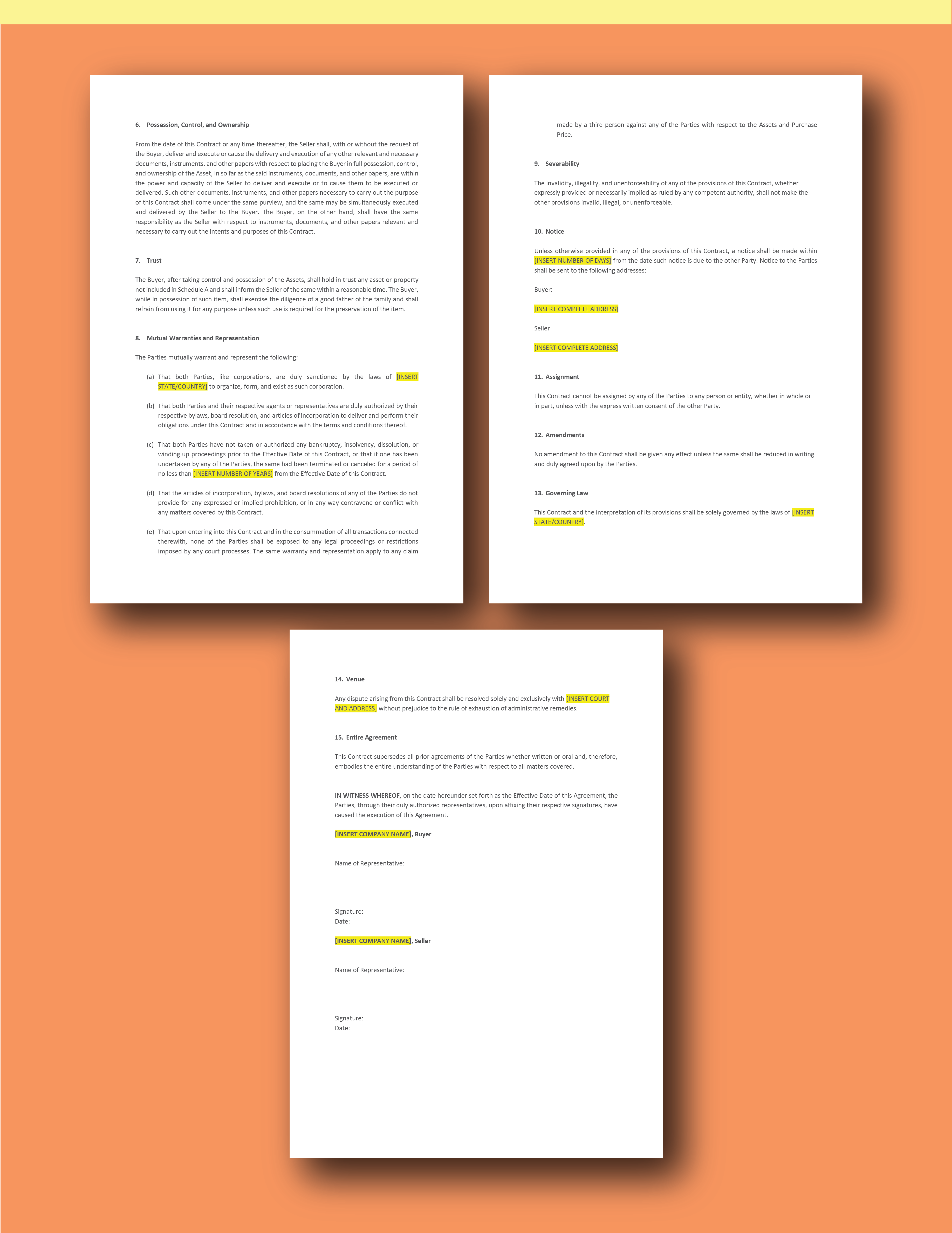 Purchase Contract Template - Google Docs, Word, Apple Pages | Template.net