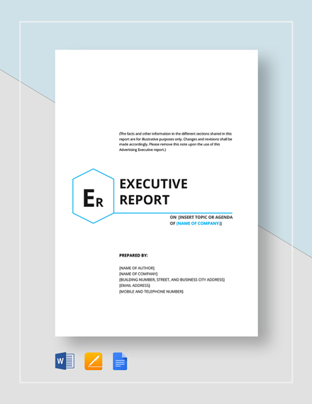 Executive Report Template - 15+ Free Sample, Example, Format Download ...