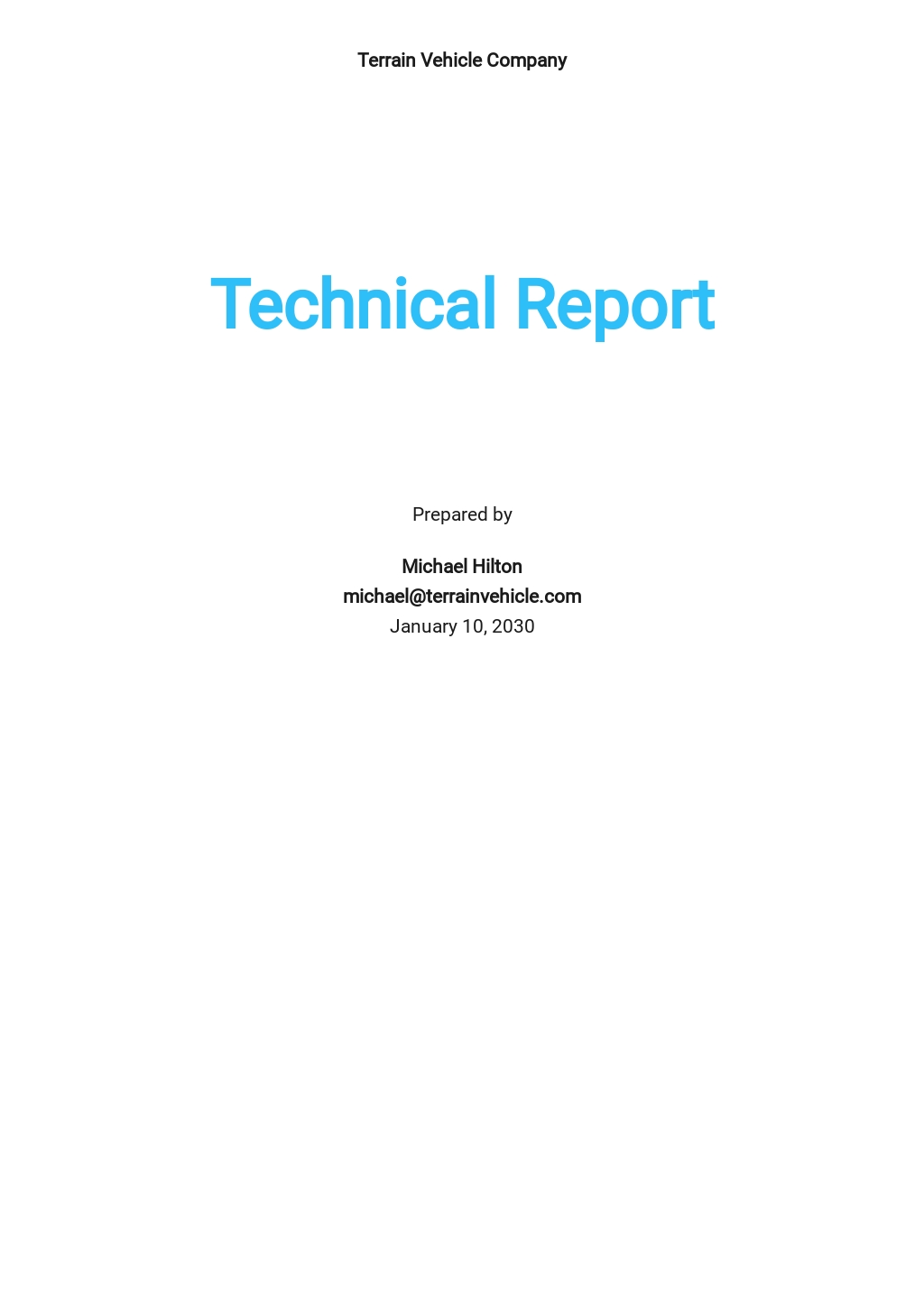 Template For Technical Report